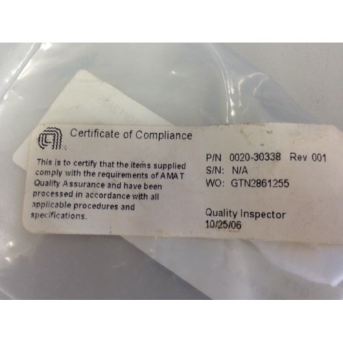 AMAT 0020-30338 SEAL,THROTTLE VLV SACVD