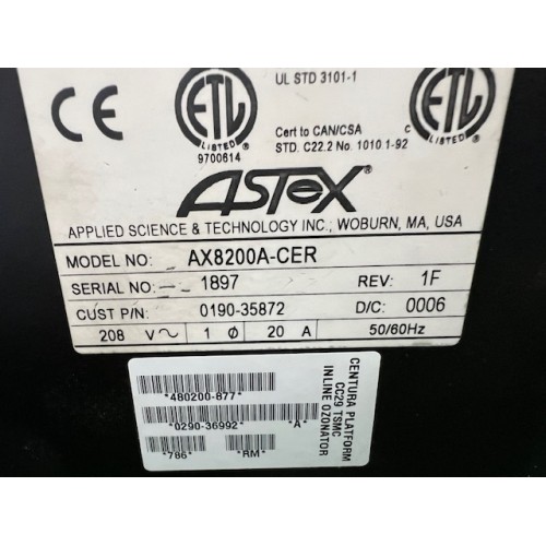 AMAT 0190-35872 Astex AX8200A-CER OZONE Generator
