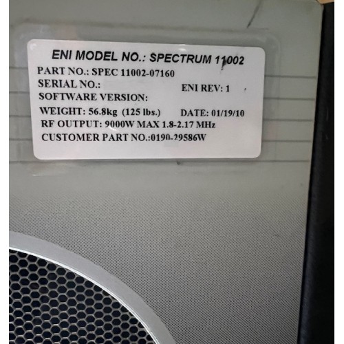 AMAT 0190-29586 ENI SPECTRUM 11002-07160 9000W 1.8-2.17 MHz RF Generator