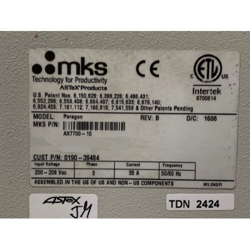 AMAT 0190-39484 MKS AX7700-10 Paragon RPS Plasma
