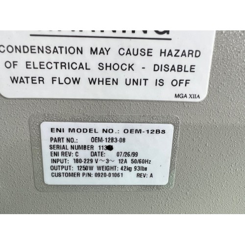 AMAT 0920-01061 ENI OEM-12B3-008 1250W RF Generator