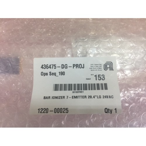 AMAT 1220-00025 BAR IONIZER 7-EMITTER 29.4"LG 24VAC