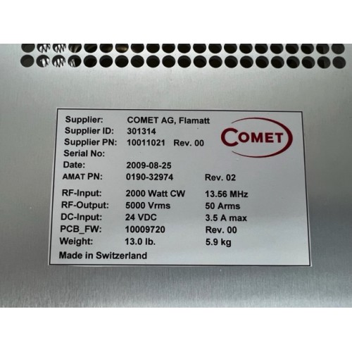 AMAT 0190-32974 COMET 10011021 13.56MHz Auto match