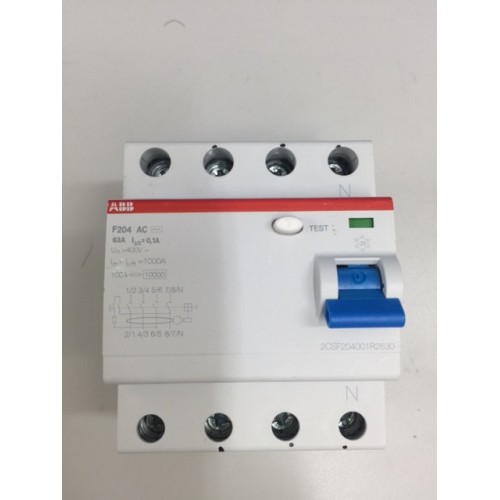 ABB F204 AC 63/0.1A 4 POLE RCD CIRCUIT BREAKER