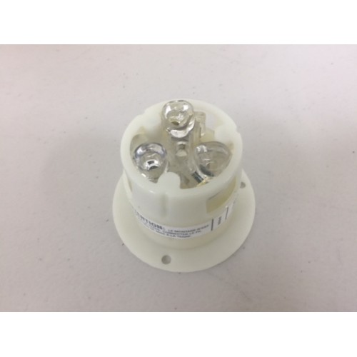 HUBBELL HBL2615 AC Flanged Inlet NEMA L5-30 Male White