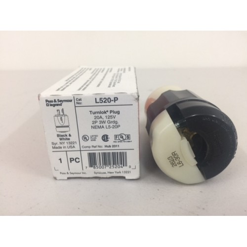 Pass & Seymour L520-P 20A 3W 125V TL Plug