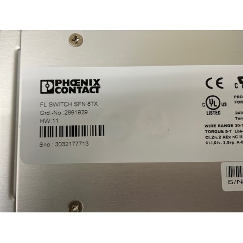 Phoenix Contact 2891929 FL Switch SFN 8TX Industrial Ethernet Switch