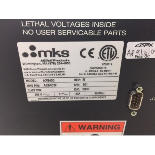 MKS AX8403F ASTEX High Concentration Ozone Generator