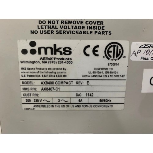 MKS AX8407-C1 AX8400 Compact OZONE Generator