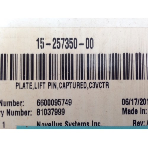 Novellus 15-257350-00 Plate Lift Pin Captured C3 VCTR