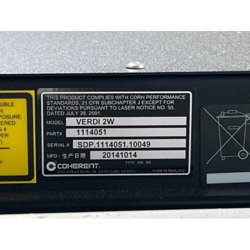 Coherent VERDI-2W Laser Power Supply and Laser Head