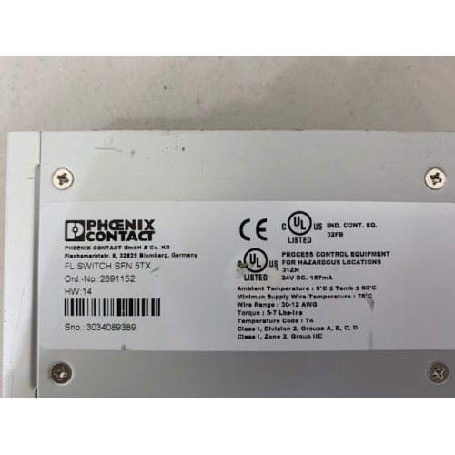 Phoenix Contact 2891152 Ethernet FL Switch SFN 5TX