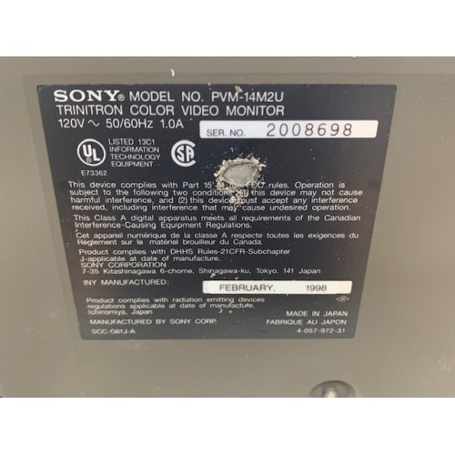 Sony PVM-14M2U 14" Trinitron color CRT Monitor