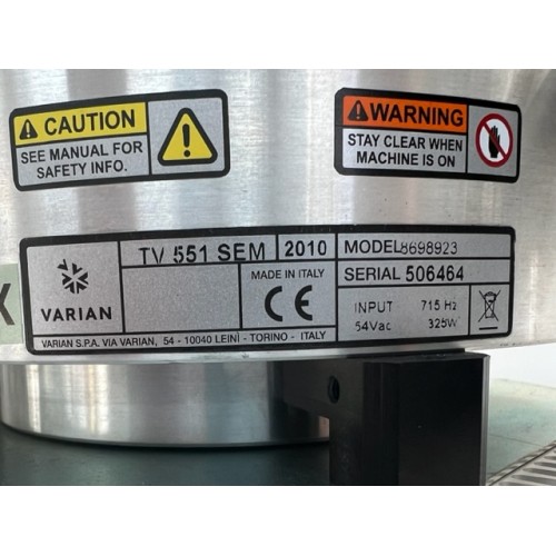 Varian 8698923 TV 551 SEM Turbo Pump W/ 9698976 SEM NAV Controll Unit