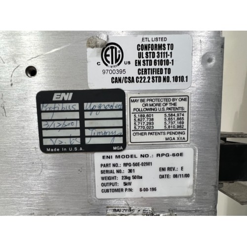 ENI RPG-50E-02M1 5KW Pulsed DC Plasma Generator